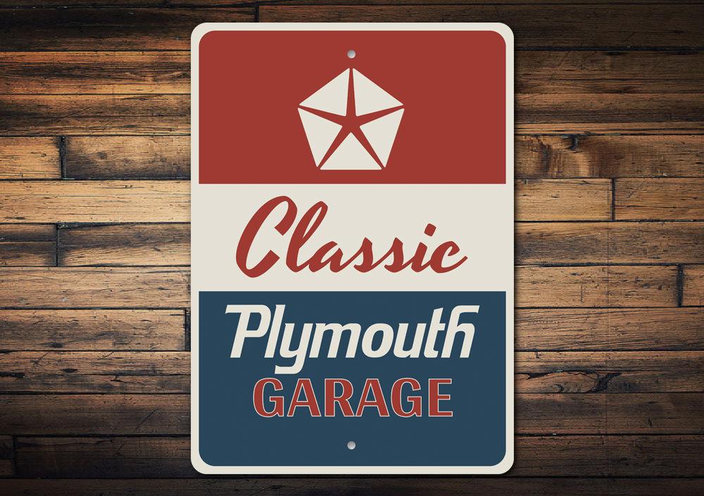Classic Plymouth Garage Sign | Kindfull Things